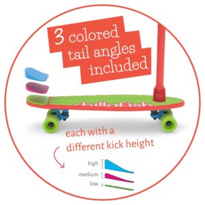 Chillafish Skatieskootie Customizable Training Skateboard and Lean-to-Steer scooter with Detachable Stability Handlebar, Multiple Deck & Tail color options, Ages 3+, Black Mix