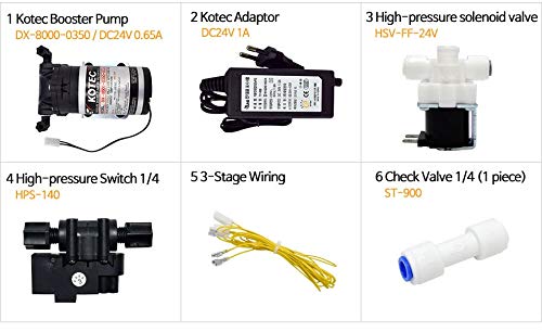 FilterTech Reverse Osmosis RO Booster Pump DIY Set - 1/4" [70~120 PSI]