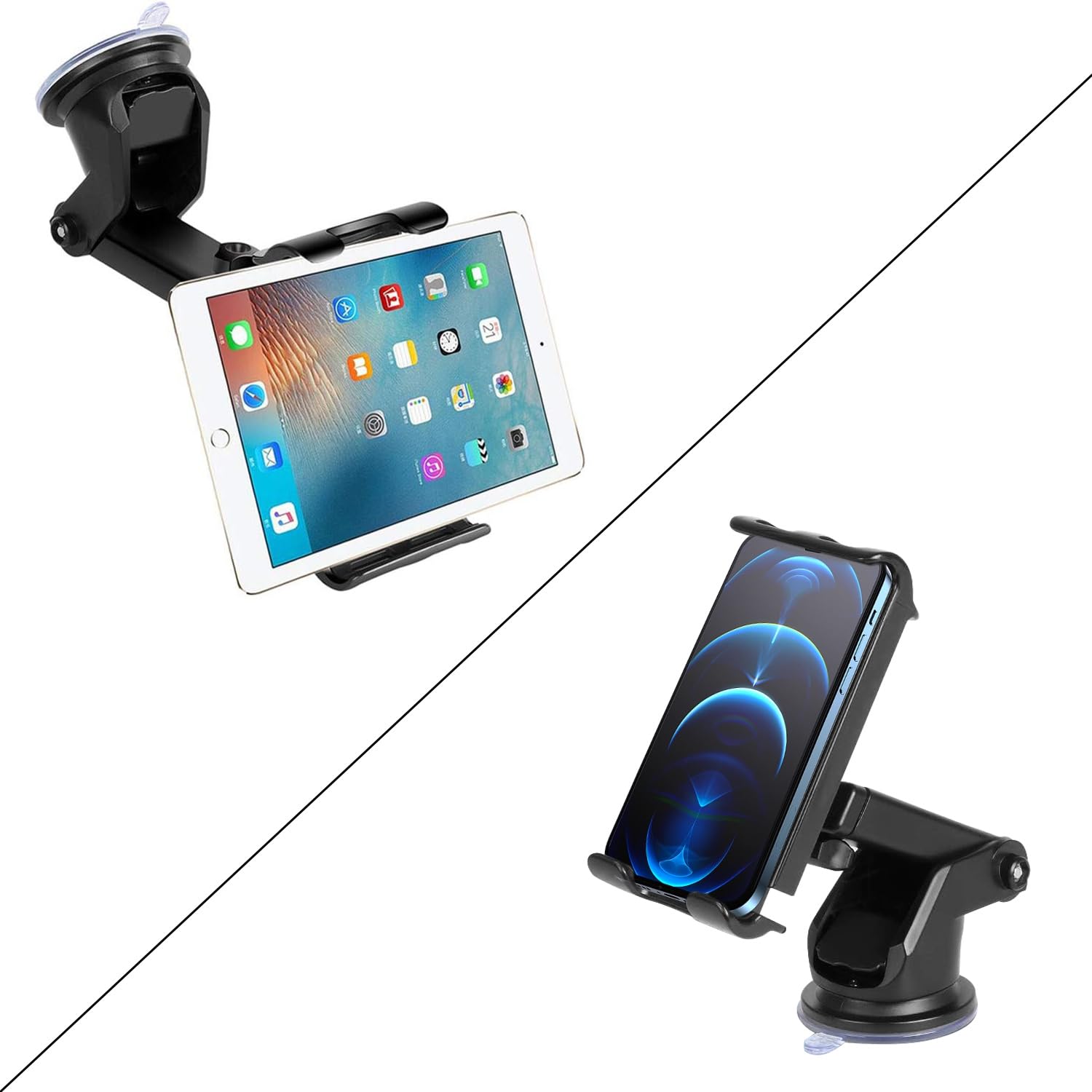 SincereFly Car Mount, 7-10.5inch Tablet & 4.5-6.5inch Phone Holder, Portable Electronic Device Mount