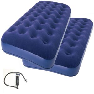 2-piece of zaltana twin size air mattress with double action hand pump (including 3 valves) (amnx2+ap3)