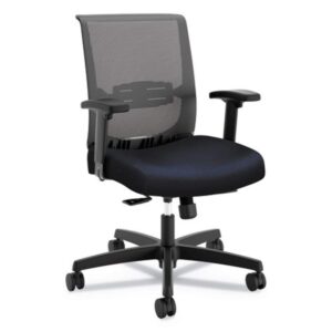 hon convergence mid-back task chair, synchro-tilt and seat glide, supports up to 275 lb, navy seat, black back/base