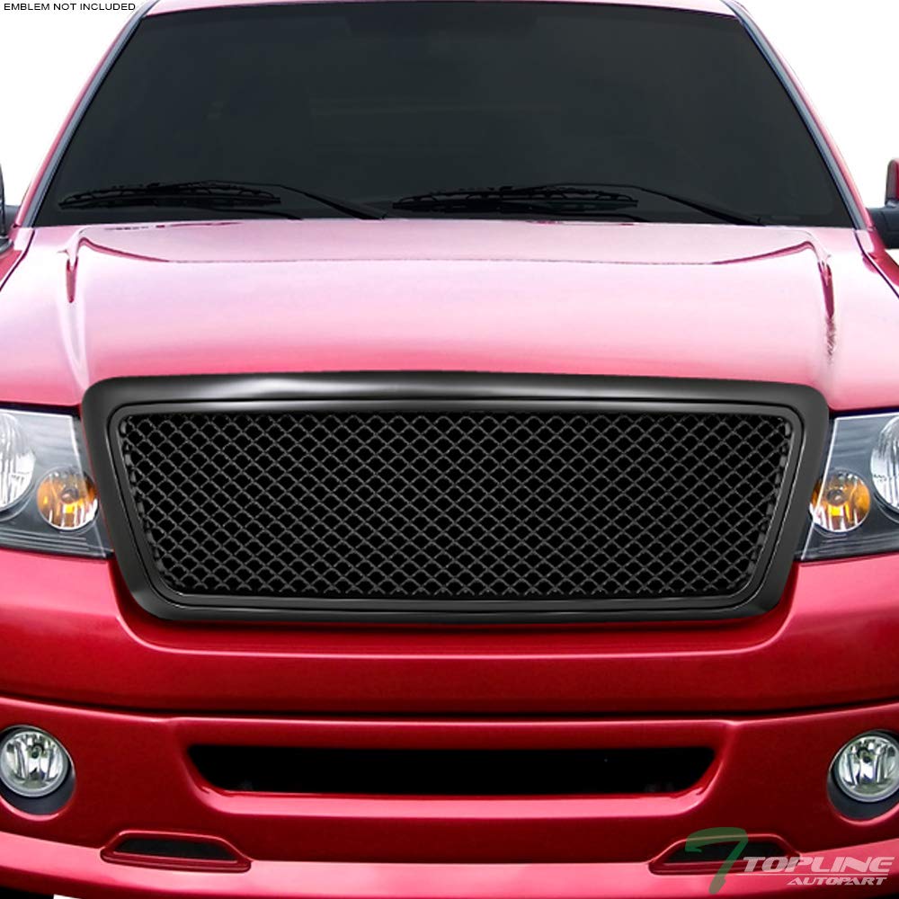 Matte Black Mesh Front Hood Bumper Grill Grille Guard ABS Compatible With 04-08 Ford F150