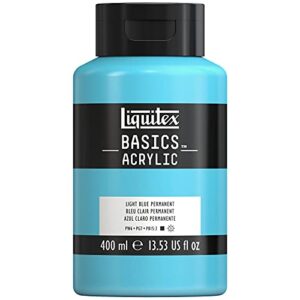 liquitex basics acrylic paint, 400ml (13.5-oz) bottle, light blue permanent