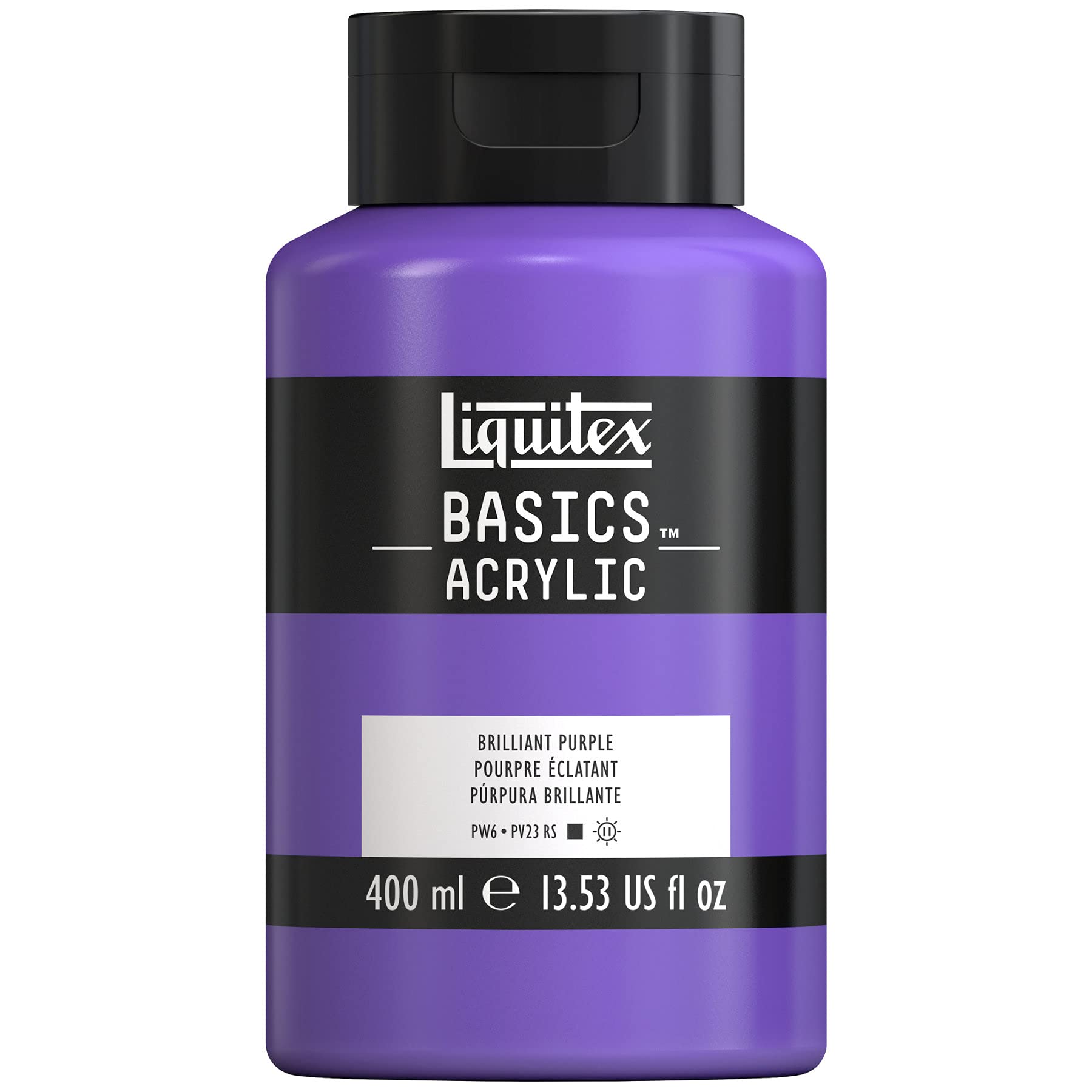 Liquitex BASICS Acrylic Paint, 400ml (13.5-oz) Bottle, Brilliant Purple