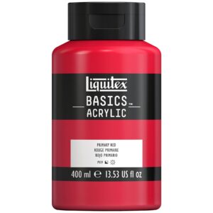 liquitex basics acrylic paint, 400ml (13.5-oz) bottle, primary red