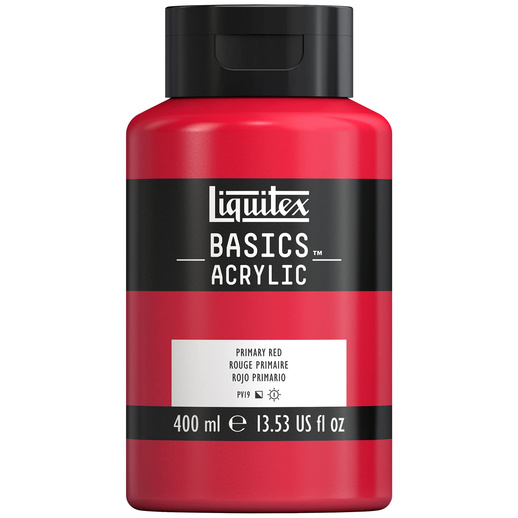 Liquitex BASICS Acrylic Paint, 400ml (13.5-oz) Bottle, Primary Red