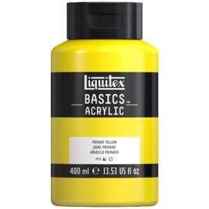 liquitex basics acrylic paint, 400ml (13.5-oz) bottle, primary yellow