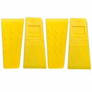 parts 4 outdoor 4pk 5.5" tree felling wedge with spikes made in the usa logging equipment (yellow)