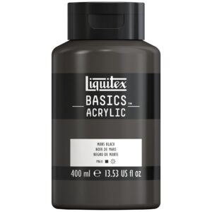 liquitex basics acrylic paint, 400ml (13.5-oz) bottle, mars black