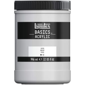 liquitex basics acrylic paint, 946ml (32-oz) jar, silver