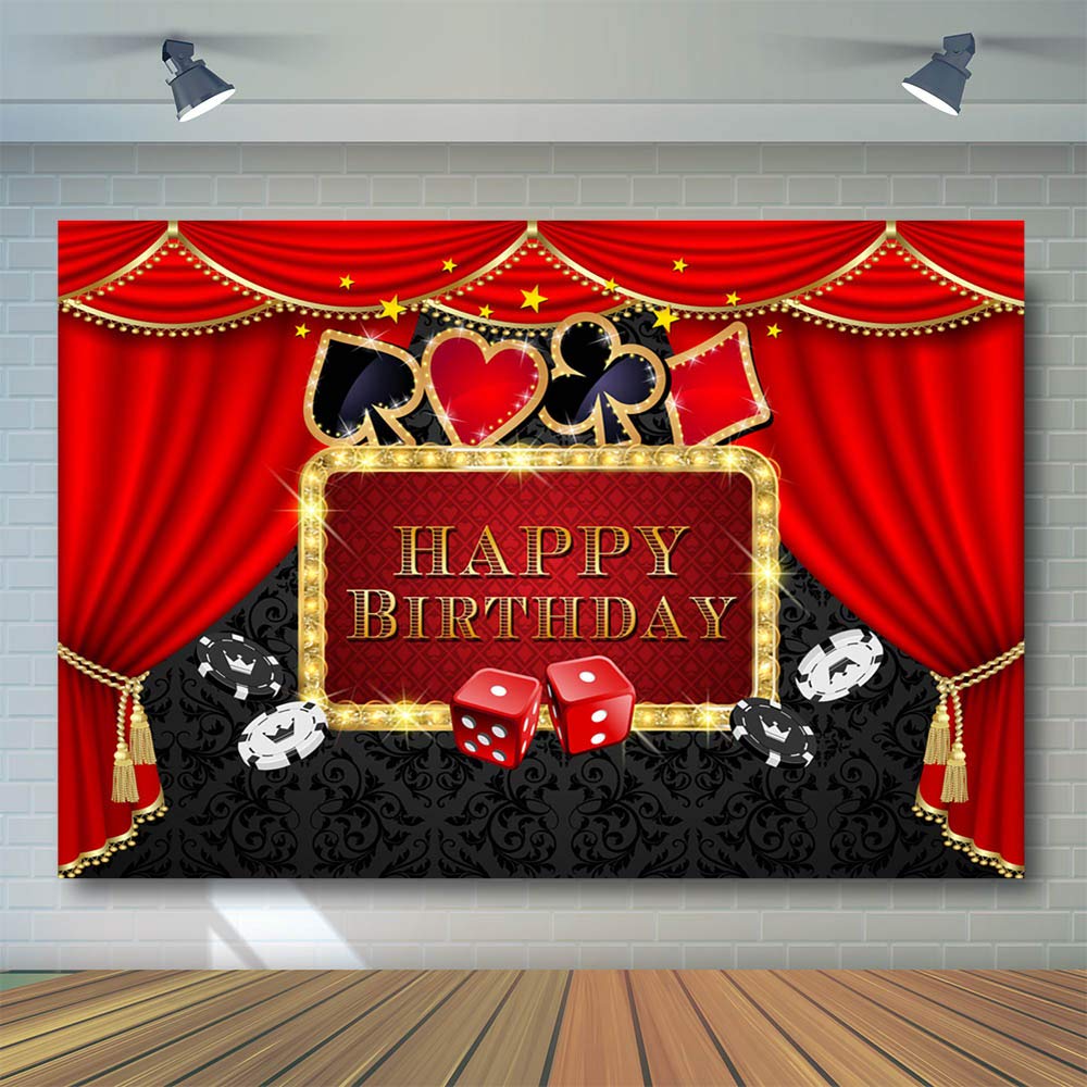 COMOPHOTO Casino Party Background Poker Las Vegas Party Birthday Theme Casino Night Photography Backdrop Decorations Props