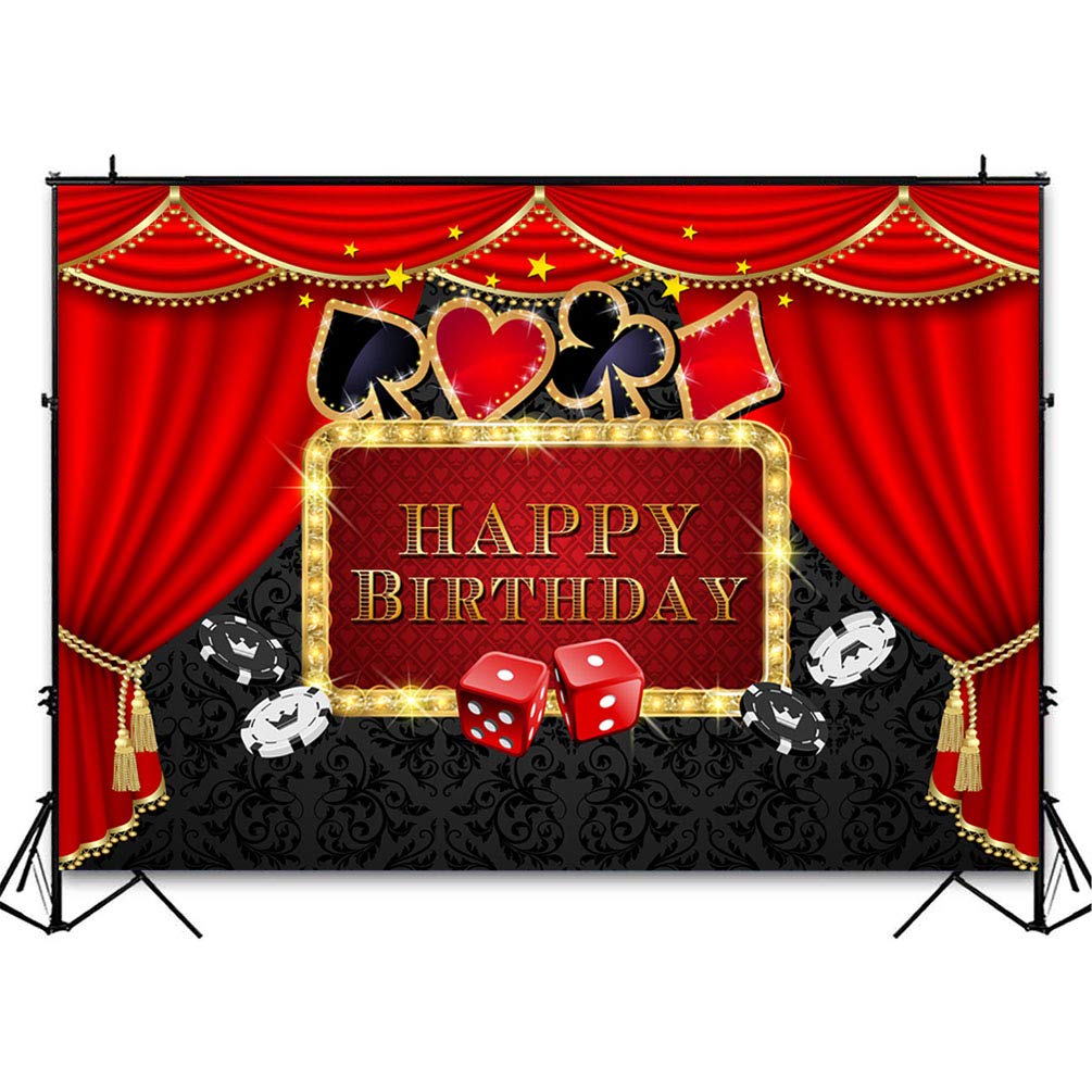 COMOPHOTO Casino Party Background Poker Las Vegas Party Birthday Theme Casino Night Photography Backdrop Decorations Props