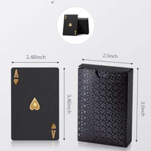 BIERDORF Diamond Waterproof Black Playing Cards, Poker Cards, HD, Deck of Cards (Black)