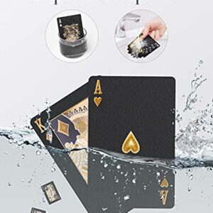 BIERDORF Diamond Waterproof Black Playing Cards, Poker Cards, HD, Deck of Cards (Black)