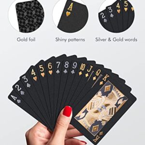 BIERDORF Diamond Waterproof Black Playing Cards, Poker Cards, HD, Deck of Cards (Black)