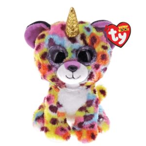 ty 36284 15 cm giselle leopard w/horn-beanie boos, multicolored, one size