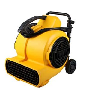 DEWALT 3/4 HP Air Mover, 3 Speed MAX 1800 CFM Floor Fan, Portable Utility Blower Fan, DXAM-2818 Yellow