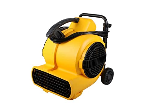 DEWALT 3/4 HP Air Mover, 3 Speed MAX 1800 CFM Floor Fan, Portable Utility Blower Fan, DXAM-2818 Yellow