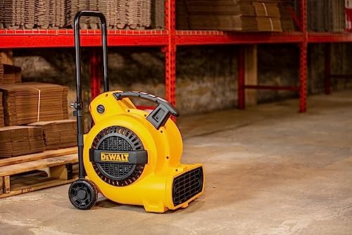 DEWALT 3/4 HP Air Mover, 3 Speed MAX 1800 CFM Floor Fan, Portable Utility Blower Fan, DXAM-2818 Yellow