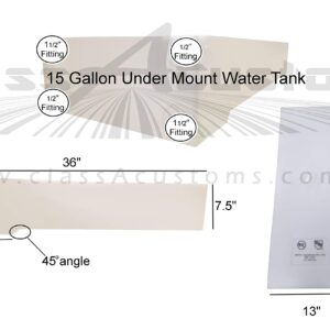 Class A Customs | UM-1500 | One (1) UnderMount 15 Gallon RV Fresh and Gray Water Holding Tank RV Concession