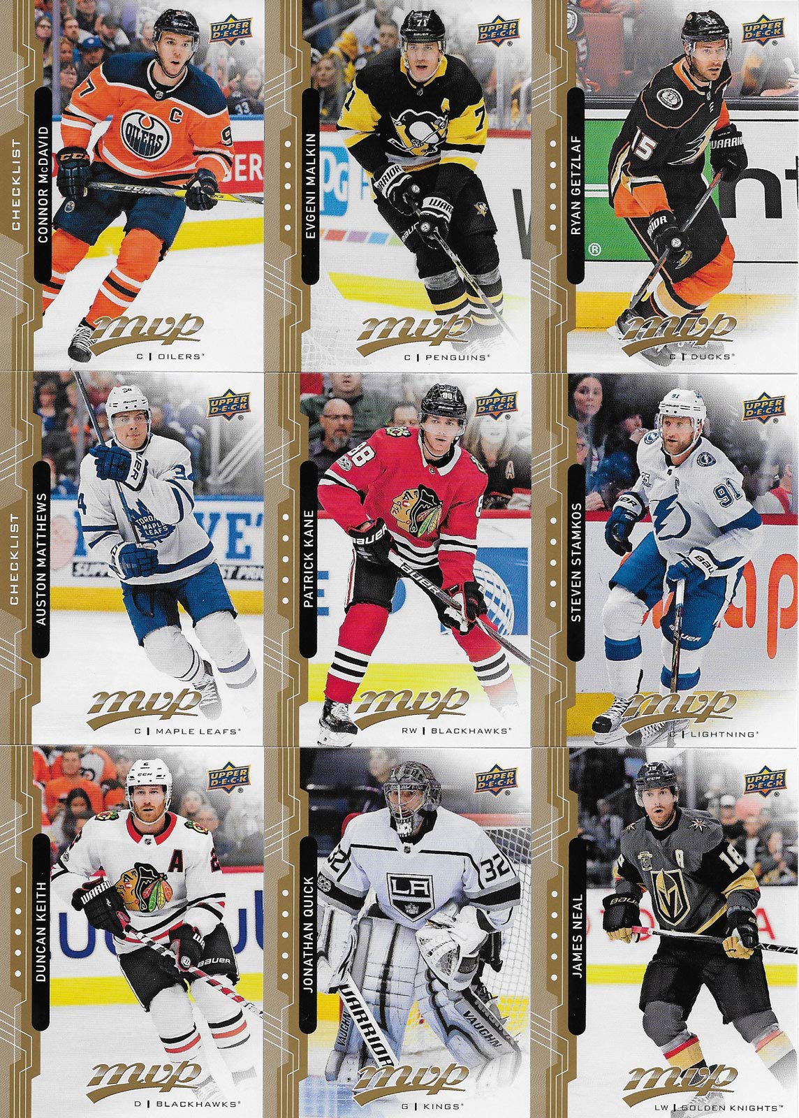 2018 2019 Upper Deck MVP Hockey Series Factory Sealed 250 Card Set Including 50 High Series Shortprints and a Bonus Pack containing Eastern Stars, Western Stars and Rookie Star Formations