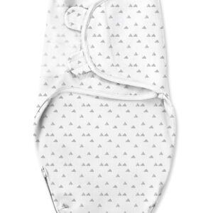 SwaddleMe Luxe Easy Change Swaddle, Ellie Elephant/Triangle Grey, Small/Medium (0-3 Months)