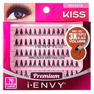 i-envy kiss premium knot free 70 individual lashes (triple black)