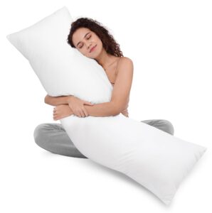 utopia bedding full body pillow for adults (pack of 6, white), 20 x 54 inch long pillow for sleeping, large pillow insert for side sleepers