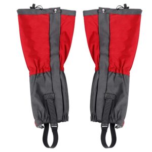 Tbest 1 Pair Unisex Snow Leg Gaiters Outdoor Waterproof Sports Boots Gaiters Hiking Walking Climbing Hunting Cycling Leggings Cover for Adult(Red) Boot gaiters for men goretex gaiters