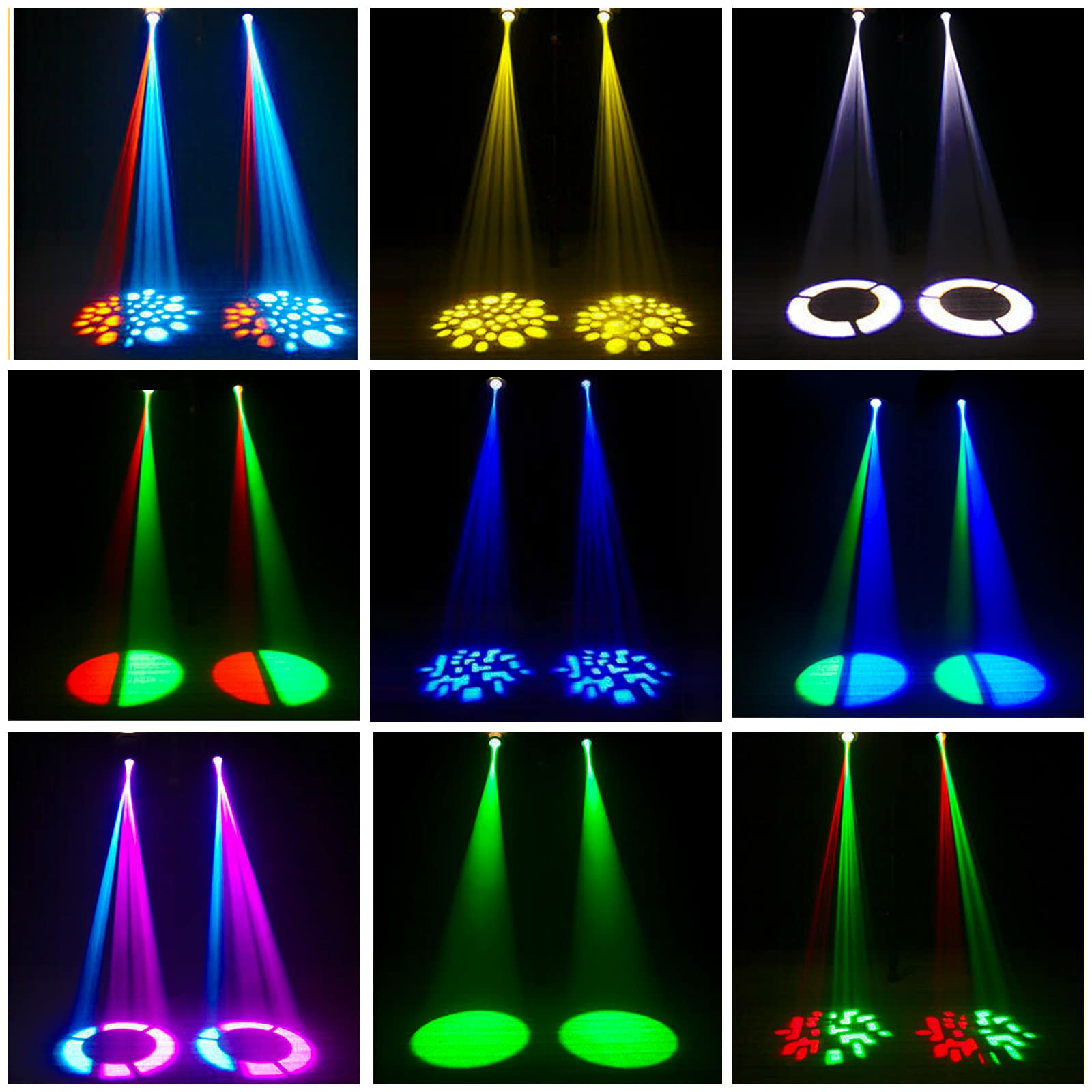 U`King 50W LED Moving Head Light with Remote 8 GOBO 8 Pattern Spotlight by DMX Controlled 11 Channel for Disco Club Party Stage Lighting Shows