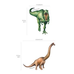 DECOWALL DS-8034 Watercolour Dinosaur Kids Wall Stickers Wall Decals Peel and Stick Removable Wall Stickers for Kids Nursery Bedroom Living Room (Small) d?cor