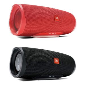 jbl charge 4 waterproof portable wireless bluetooth speaker bundle - pair (black/red)