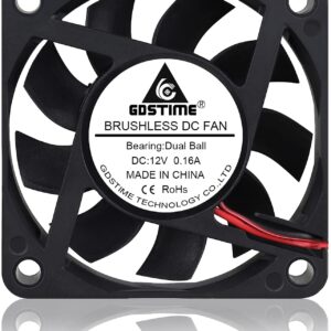 GDSTIME Dual Ball Bearing 60mm x 60mmx 15mm 12V High Speed DC Brushless Cooling Fan