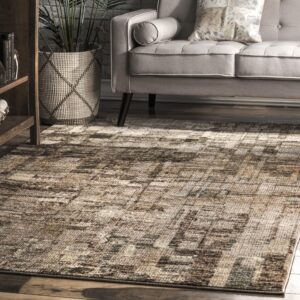 nuloom contemporary abstract lilly area rug, 5x8, brown