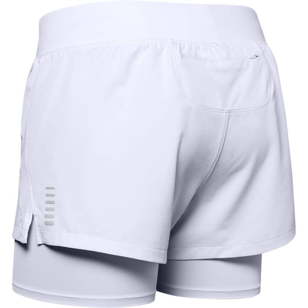 Under Armour Qualifier Speedpocket 2-in-1 Short, Halo Gray (014)/Reflective, X-Small