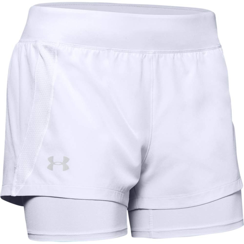 Under Armour Qualifier Speedpocket 2-in-1 Short, Halo Gray (014)/Reflective, X-Small