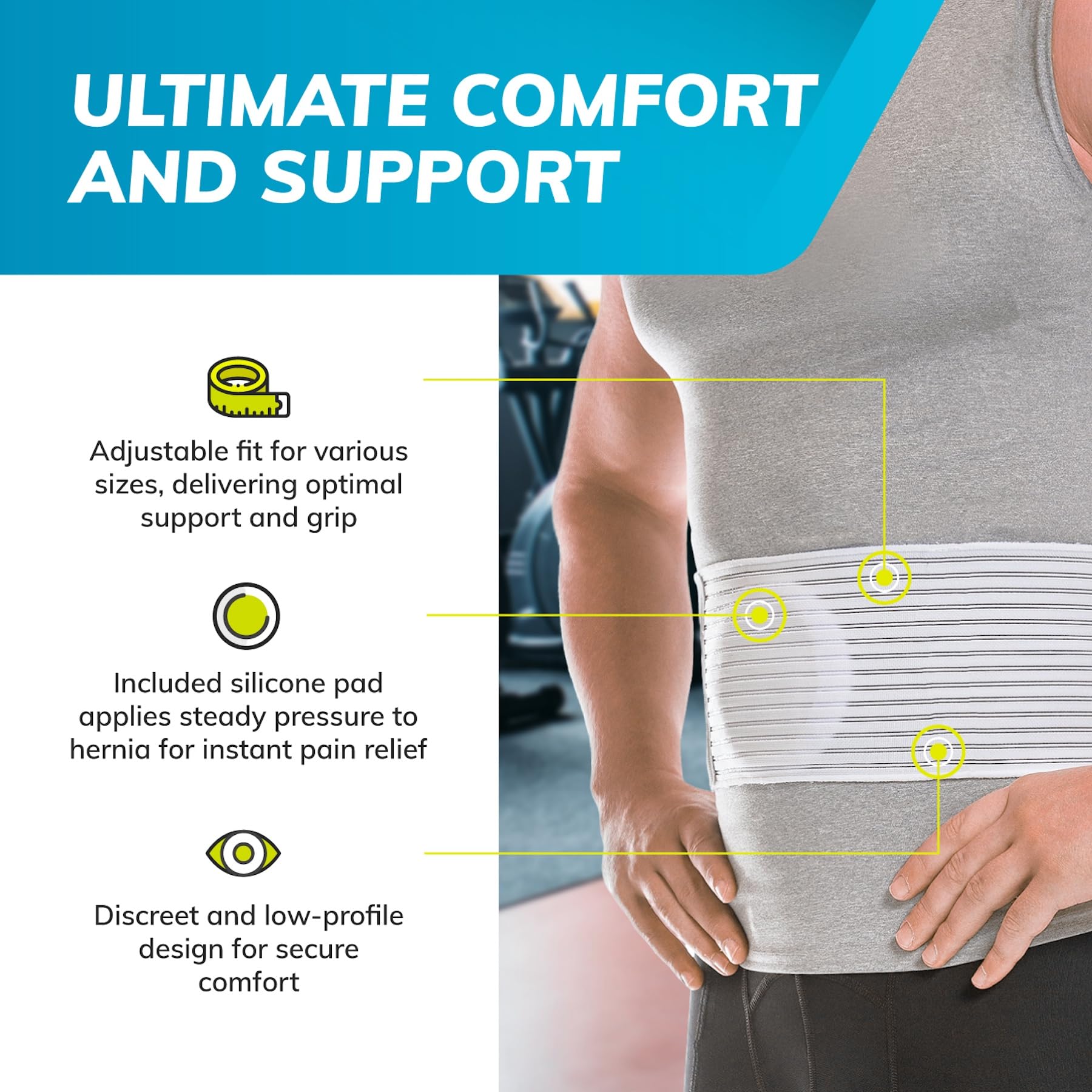 BraceAbility Hernia Belt for Men & Women | Stomach Truss Binder with Compression Support Pad for Abdominal, Umbilical, Navel & Belly Button Hernias (5", Large/X-Large)