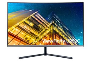 samsung 32" ur59 series viewfinity 4k uhd (3840x2160) computer monitor, curved, hdmi, display port, 3-sided border-less, eye saver mode lu32r590cwnxza, black