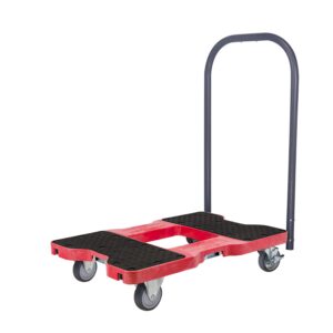 snap-loc 1200 lb professional e-track push cart dolly red