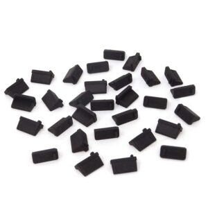 Honbay 30PCS Black Rubber USB Port Cover Anti Dust Protector