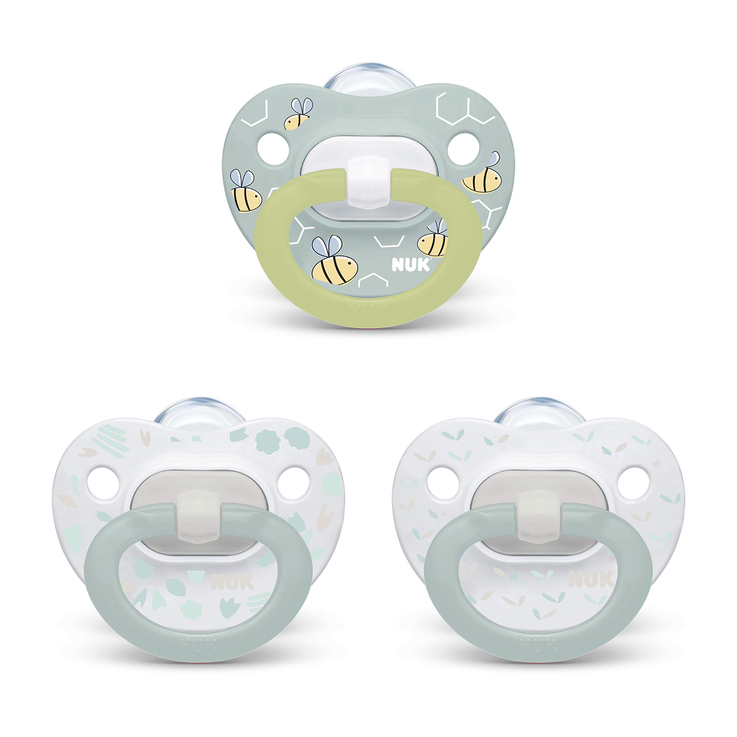 NUK Orthodontic Pacifier Value Pack, Boy, 0-6 Months (Pack of 3)