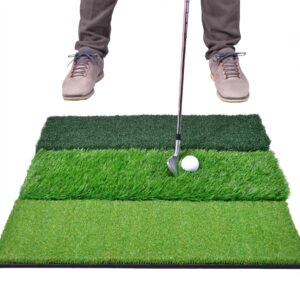 gosports tri-turf xl golf practice hitting mat - huge 24 inch x 24 inch for optimal practice