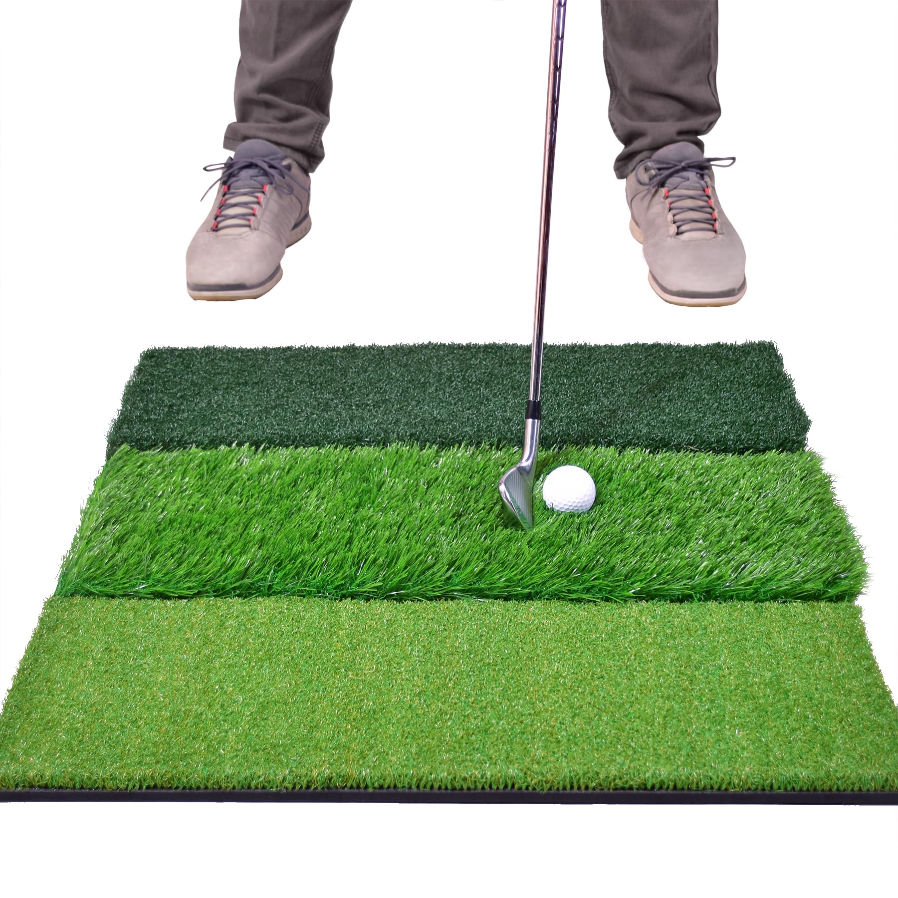 GoSports Tri-Turf XL Golf Practice Hitting Mat - Huge 24 Inch x 24 Inch for Optimal Practice