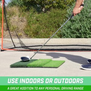 GoSports Tri-Turf XL Golf Practice Hitting Mat - Huge 24 Inch x 24 Inch for Optimal Practice