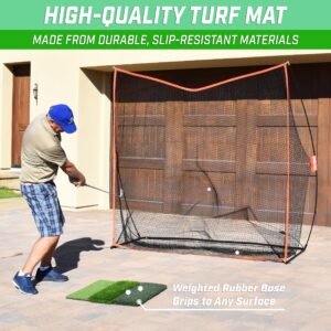 GoSports Tri-Turf XL Golf Practice Hitting Mat - Huge 24 Inch x 24 Inch for Optimal Practice