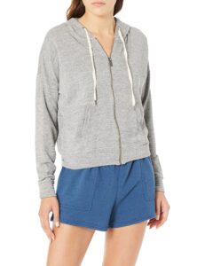 splendid women's track jacket, heather grey, xxs