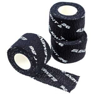 element 26 athletic weight lifting tape - premium thumb and finger tape - black hook grip tape - sticky and stretchy tape with sweat resistant adhesive (3 rolls - 1.5" width, black)