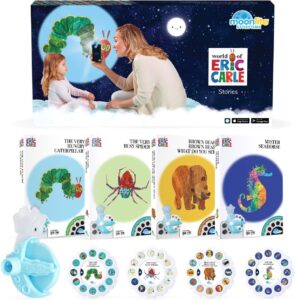 moonlite mini projector with 4 classic eric carle stories, a new way to read stories together, 4 eric carle digital stories with light projector