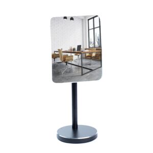 WatchYrBack Desk and Cubicle Mirror to See Behind You, Black Stand with Detachable Wide Angle Real Glass Mirror, Small & Discrete, Beautiful Design, Perfect Curvature for an exceptionally Clear View