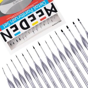 meeden miniature paint brush set,15 tiny professional fine tip detail paint brushes, detailing paintbrushes for acrylic watercolor oil painting- model face nail craft